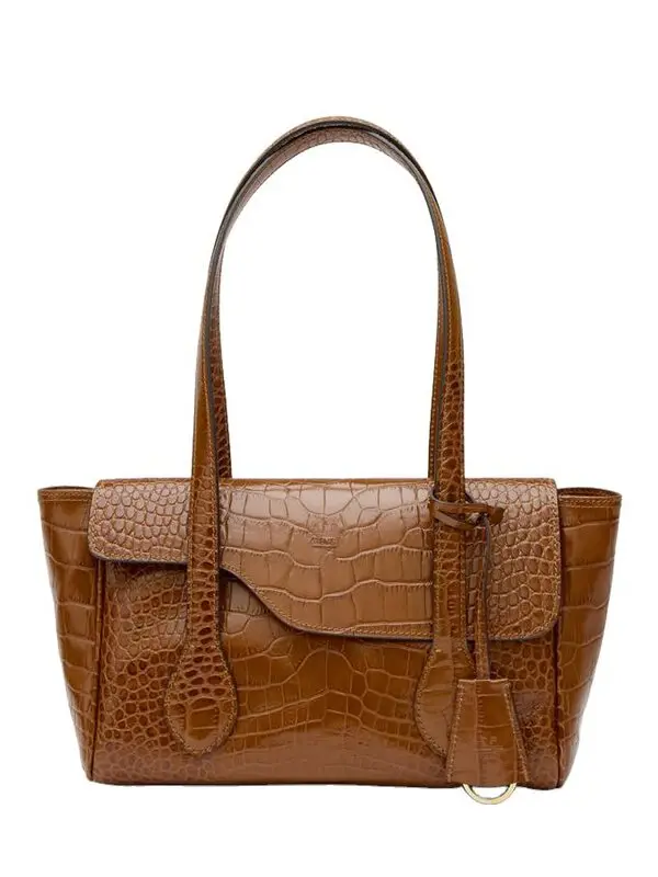 ATP ATELIER Eira Croco Shoulder Bag - Cannella