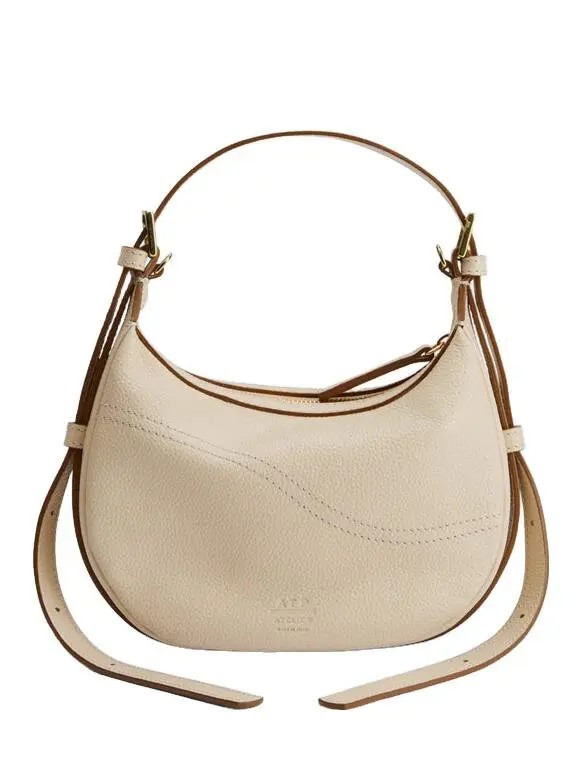 ATP ATELIER Silea Grained Leather Mini Hobo Bag - Mandorla