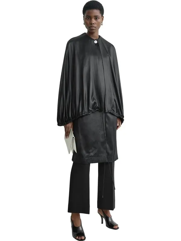 TOTEME Detachable Cape Evening Coat - Black