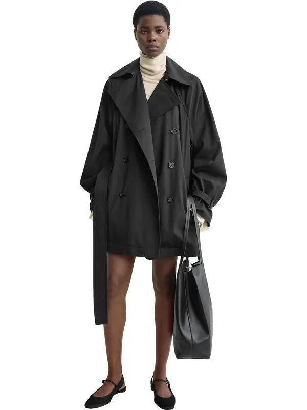 TOTEME Washed Cotton Trench - Washed Black