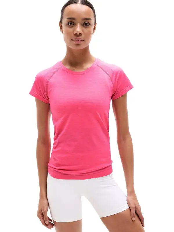 Athleta Momentum Flex Tee - Cerise Heather
