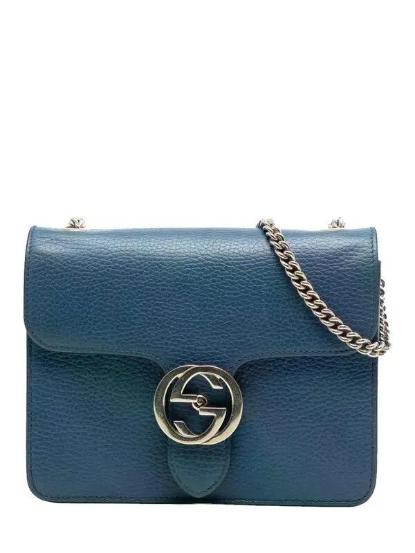 Gucci Small Calfskin Interlocking G Crossbody Bag - Blue