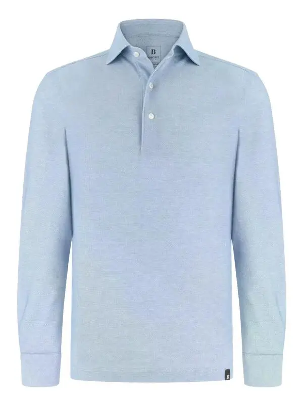 Boggi Milano Sakura Japanese Jersey Polo Shirt - Blue