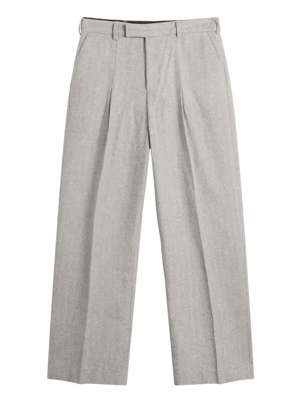 ABOUT:BLANK Herringbone Tailored Wide Leg Trousers - Grey