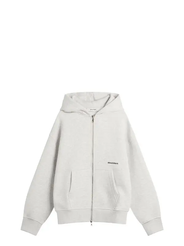 ABOUT:BLANK Box Zip Hoodie - Grey Marl/blue