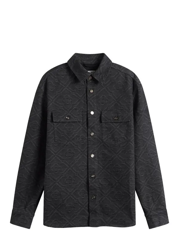 Casablanca Laser Monogram Denim Shirt - Black