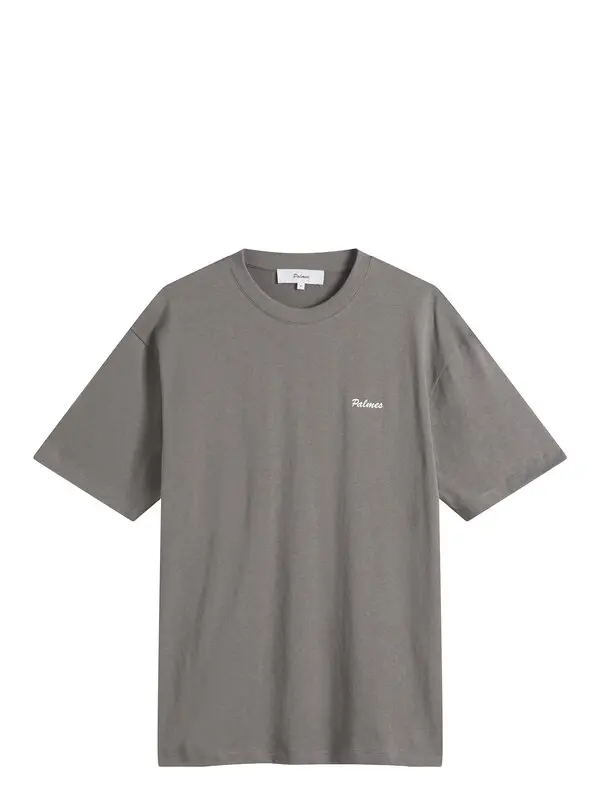 PALMES Logo Stitch T-shirt - Charcoal
