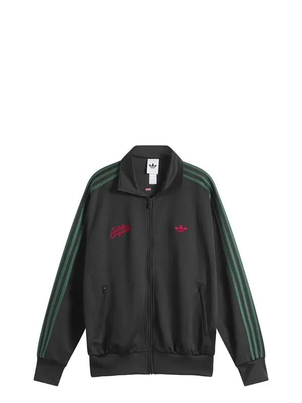 Adidas Embroidered Firebird Track Top - Black/collegiate Green