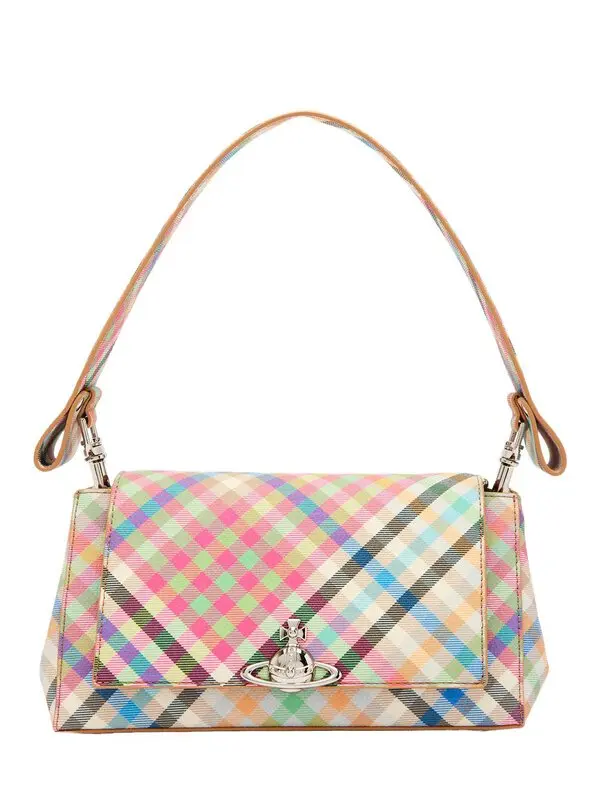 VIVIENNE WESTWOOD Hazel Medium Checked Leather Shoulder Bag - Multicoloured