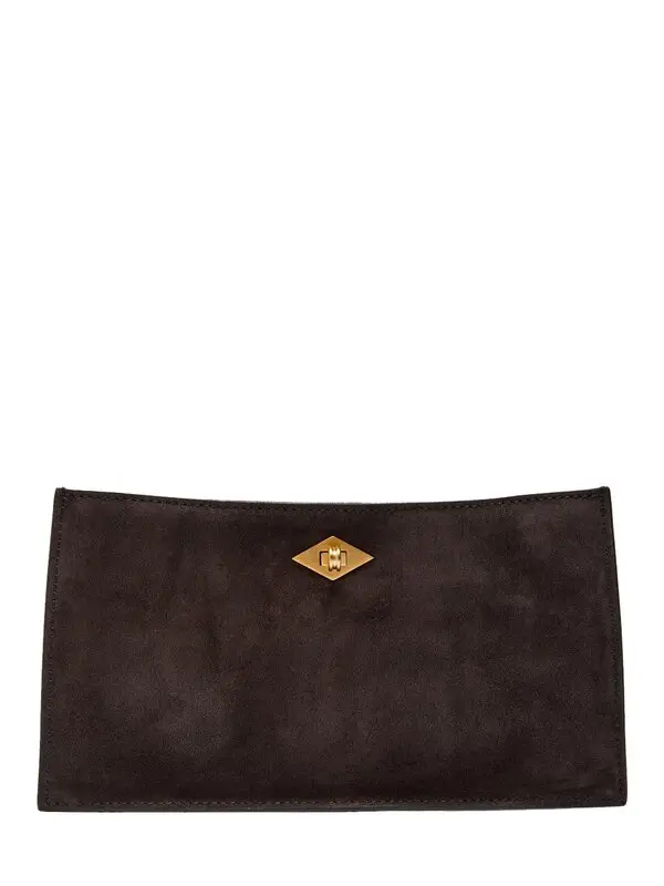 METIER Ease Suede Clutch - Chocolate