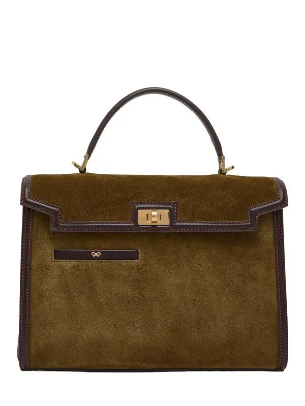 ANYA HINDMARCH Mortimer Suede Top Handle Bag - Green