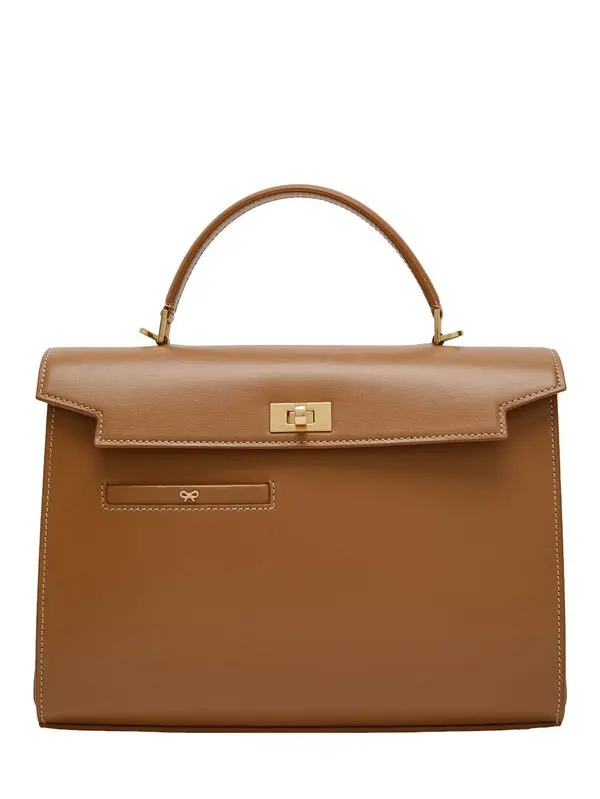 ANYA HINDMARCH Mortimer Leather Top Handle Bag - Brown