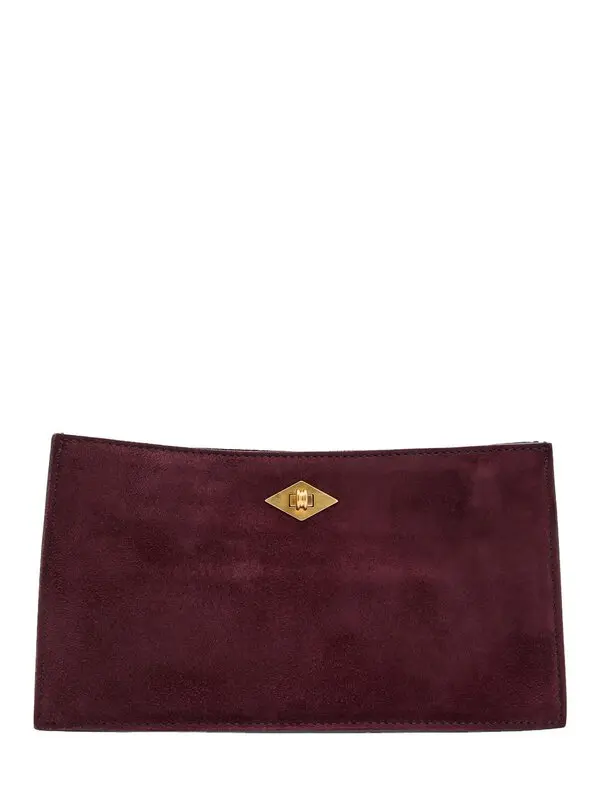 METIER Ease Suede Clutch - Burgundy