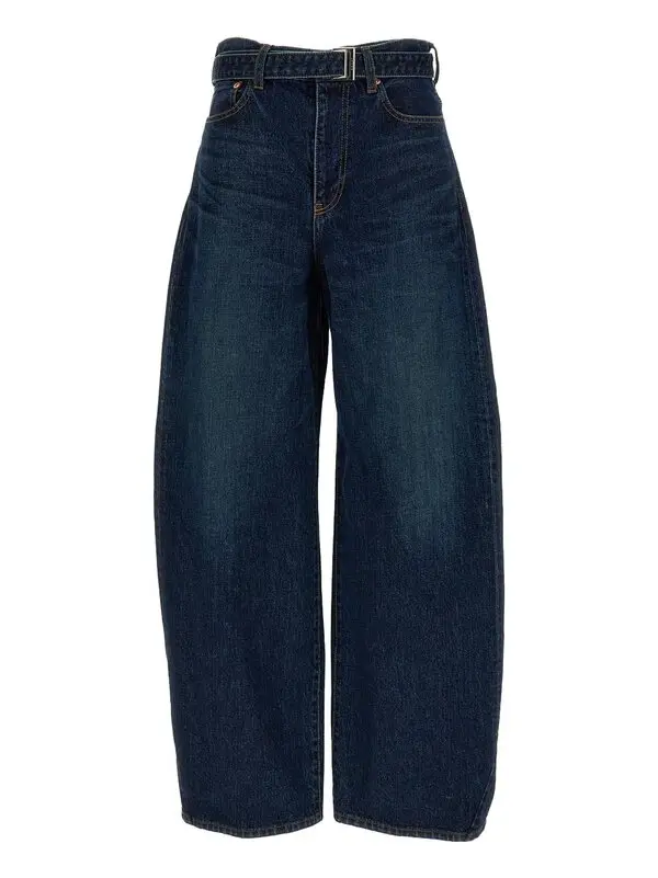 Sacai Wide-leg Denim Trousers - Blue