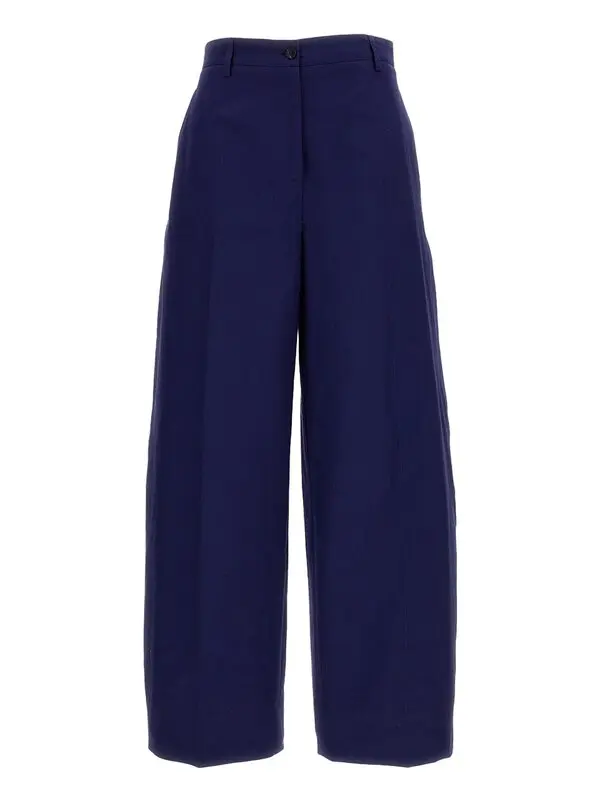 Alberto Biani Wide-leg Cotton Trousers - Blu