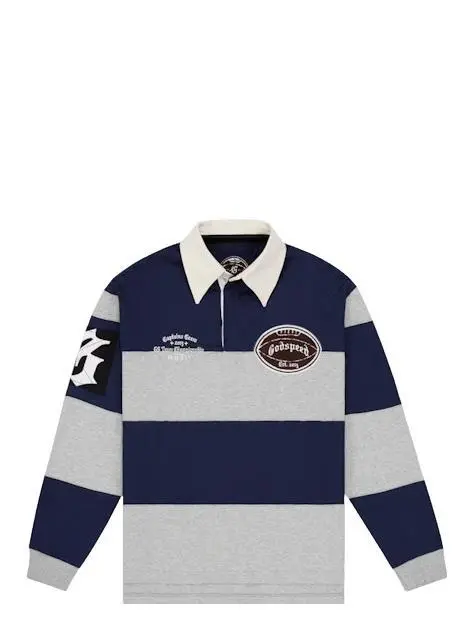 GODSPEED Classic Field Rugby Shirt - Navy Blue/heather
