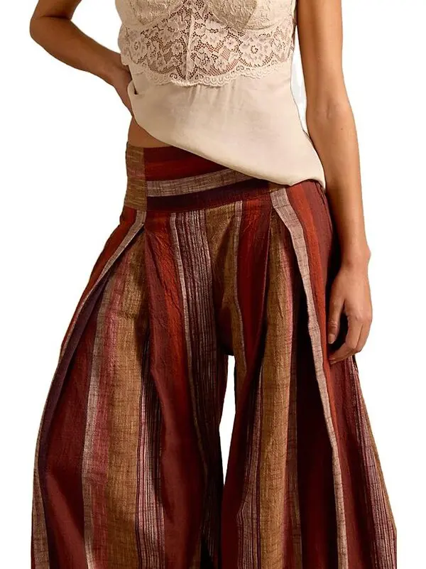 Free People Wide Leg Harem Pants - Dark Chocolate Combo