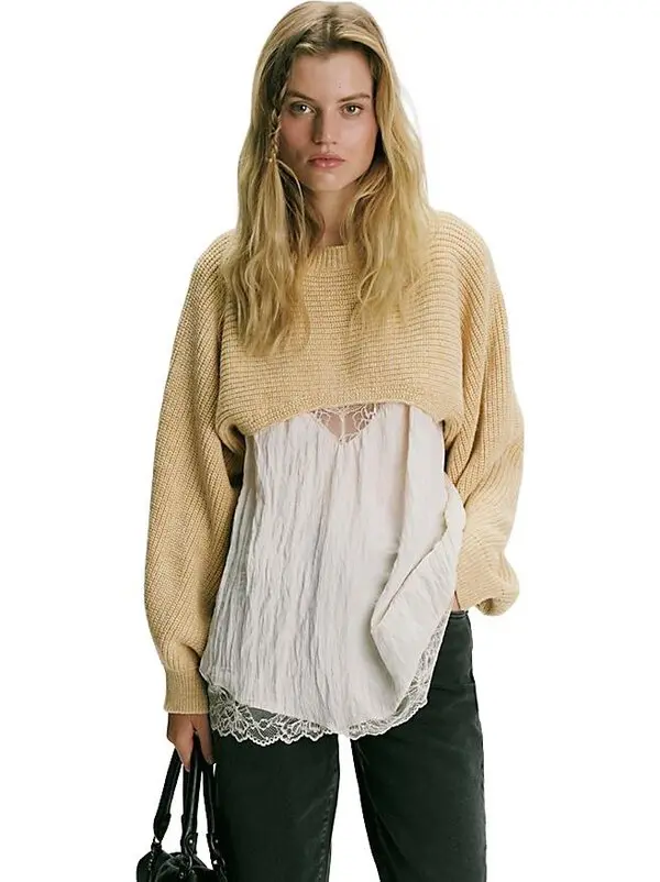 Free People Emery Knitted Bolero - Neutral