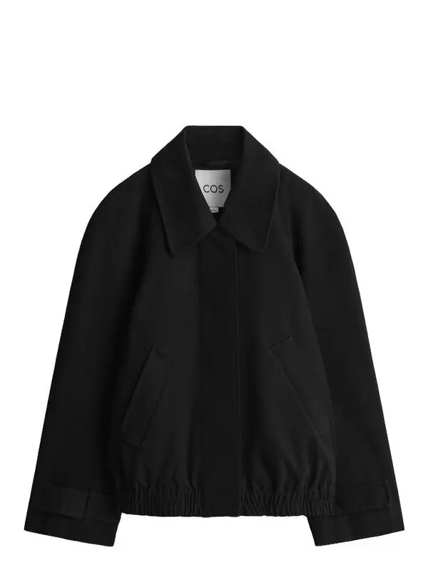 Cos Rounded Cotton Blouson Jacket - Black