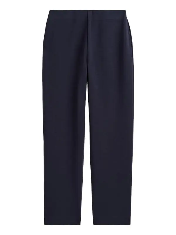 Cos Elasticated Straight-leg Jersey Trousers - Navy