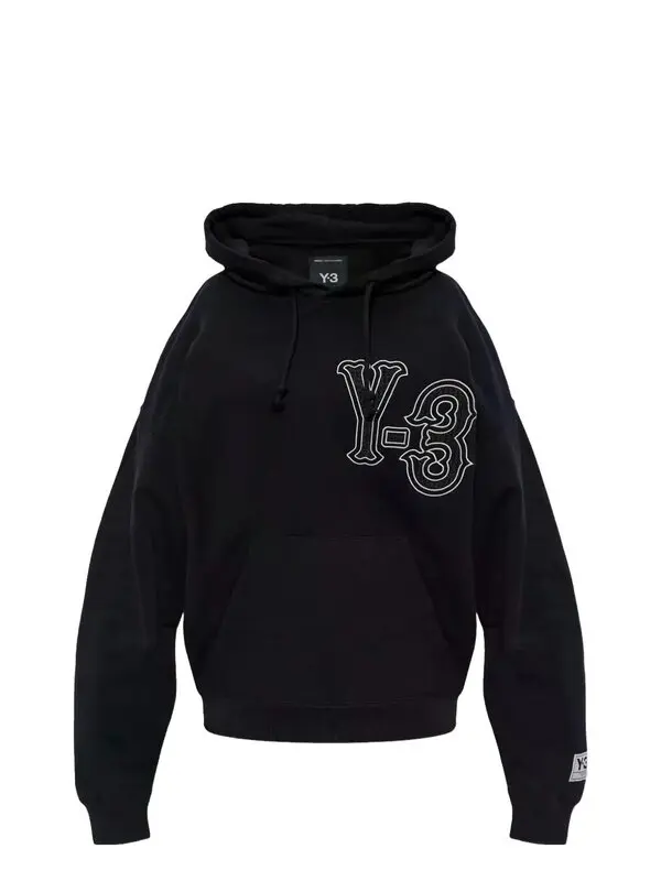 Y3 Elite 5 Gfx Logo-print Hoodie - Black