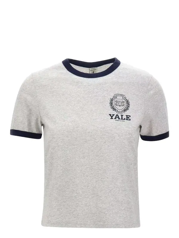 SPORTY & RICH Graphic Ribbed T-shirt - Grey