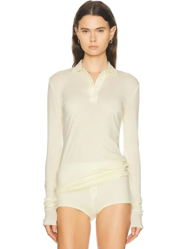 ENTIRE STUDIOS Long Sleeve Polo Top - Limone
