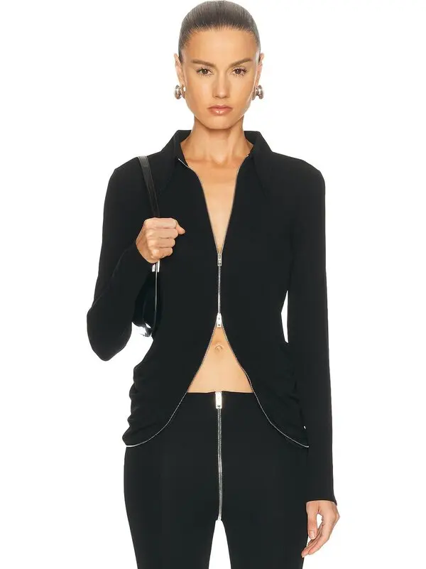 Alexander Wang Continuous Zipper Drape Back Shirt - Black
