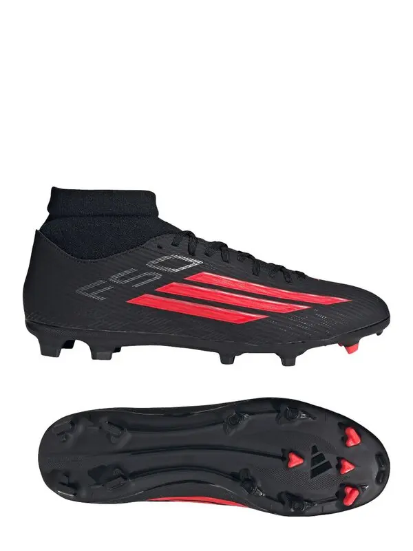 Adidas F50 League Mid Cut Firm Ground / Multi Ground Football Boots - Core Black / Lucid Red / Core Black