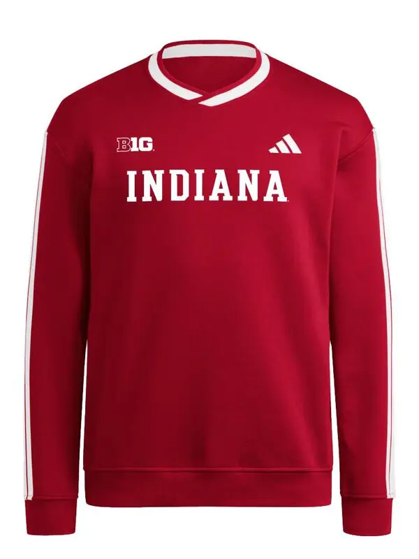 Adidas Indiana Hoosiers 3-stripes Fleece Crewneck - Victory Red / White