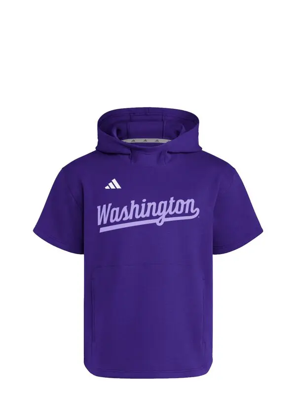Adidas Washington Huskies Dugout Short-sleeve Hoodie - Team College Purple / White / Ncaa-wtn-7yz