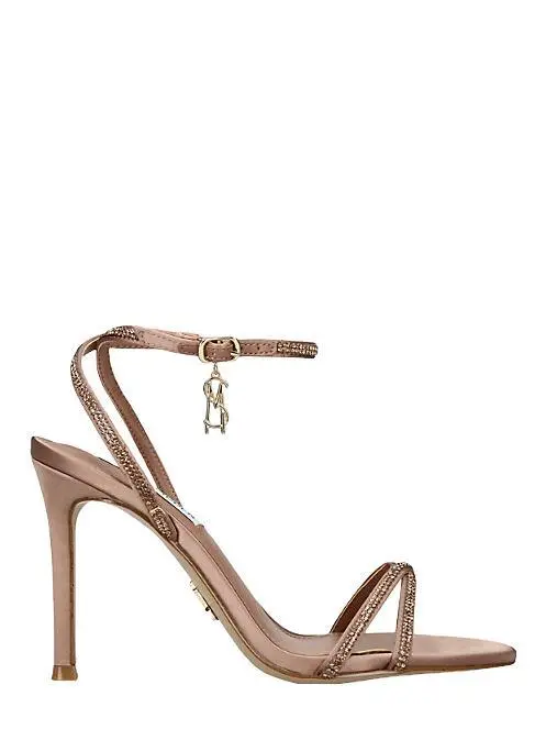 Steve Madden Juniper Satin Heeled Sandals - Brown