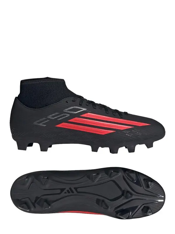 Adidas F50 Club Mid Cut Firm Ground / Multi Ground Football Boots - Core Black / Lucid Red / Core Black