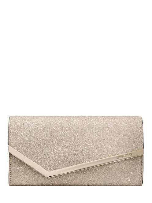 JIMMY CHOO Emmie Woven Clutch - Light Soft Gold/ligh