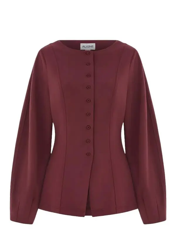ALIGNE Bonnie Ponte Waisted Blazer - Oxblood