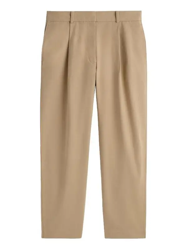 Cos Cotton-twill Tapered Pants - Beige