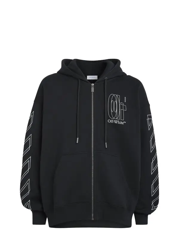 Off-White Embroidered Double Arrow Hoodie - Black
