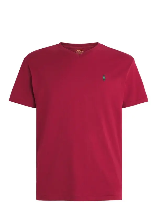 Polo Ralph Lauren Cotton Logo V-neck T-shirt - Red