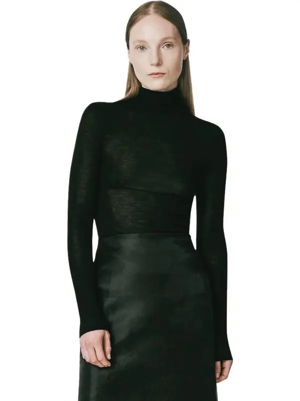 Rue Sophie Panthéon Turtleneck Top - Black