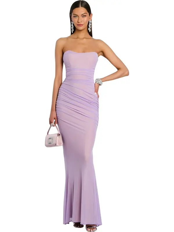 Retrofete Quintessa Mesh Maxi Dress - Lavande