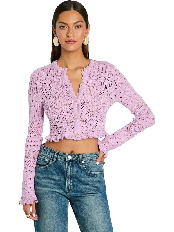 Retrofete Giuliana Crochet Cardigan - Metallic Lavande