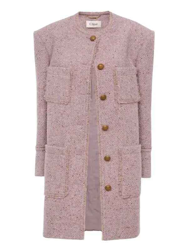 Chloé Single-breasted Collarless Coat - Silky Violet