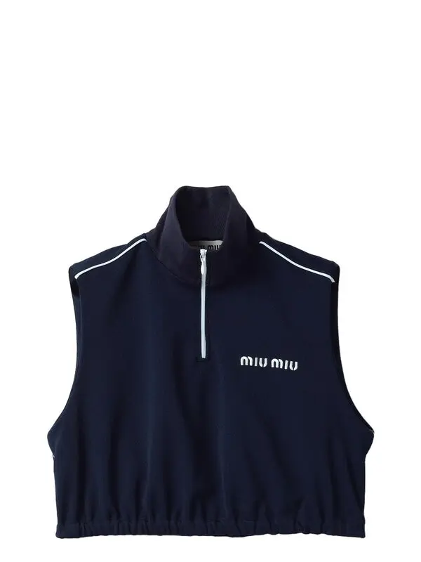 Miu Miu Technical Jersey Top - Navy