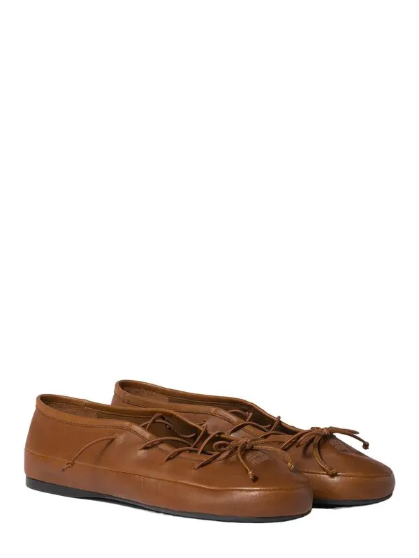 Miu Miu Nappa Leather Ballerinas - Oak