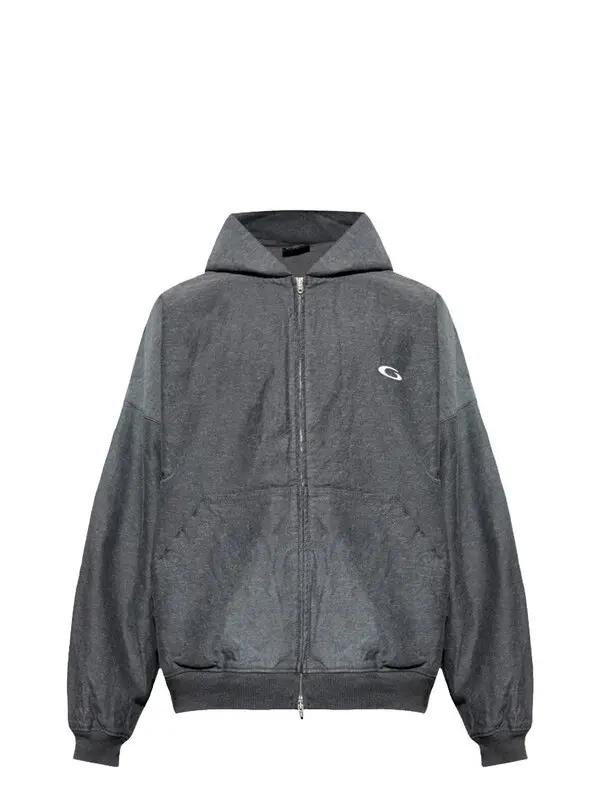 Balenciaga Trompe L'oeil Zip-up Hoodie - Charcoal