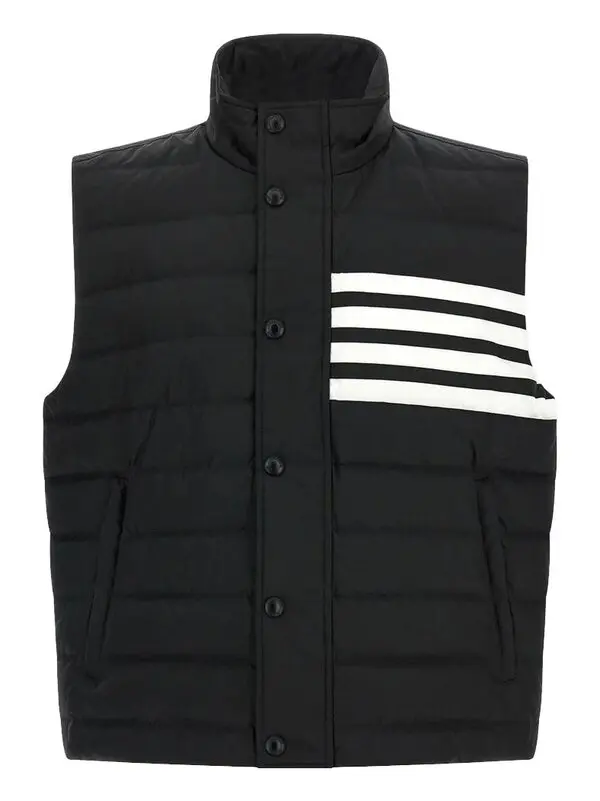 Thom Browne Shiny Ripstop Lightweight 4-bar Vest - Black