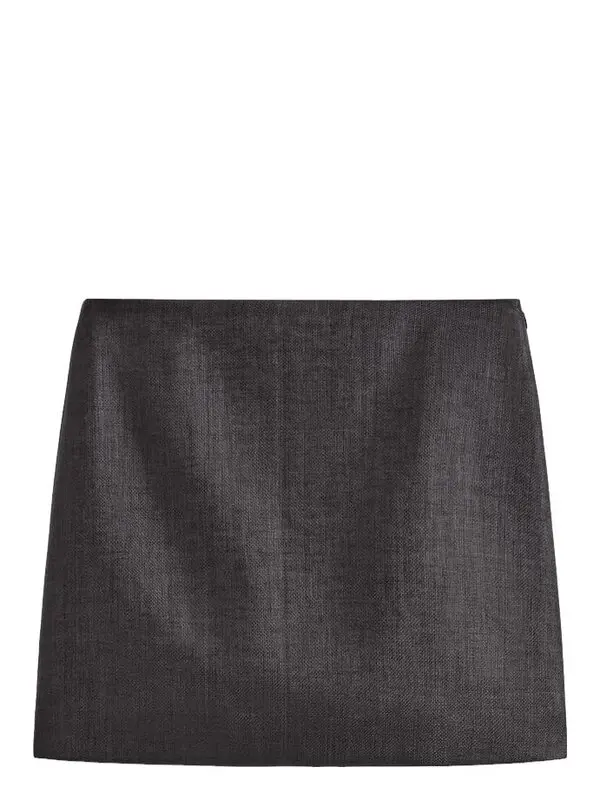 Cos Textured Cotton-blend Mini Skirt - Dark Grey