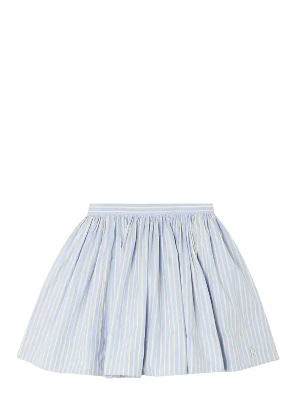 Rabanne Embellished Pleated Striped Mini Skirt - Blue
