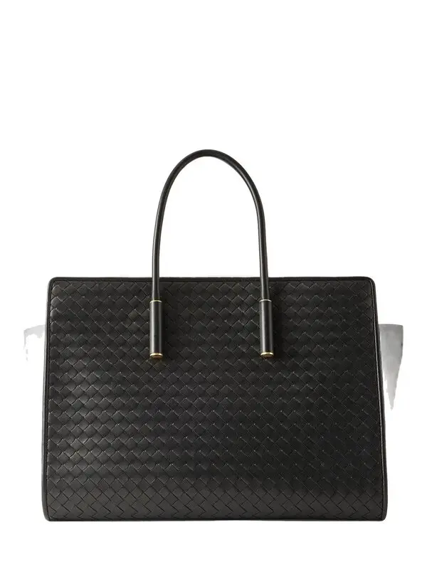 Bottega Veneta Barbara Intrecciato Leather Tote - Black