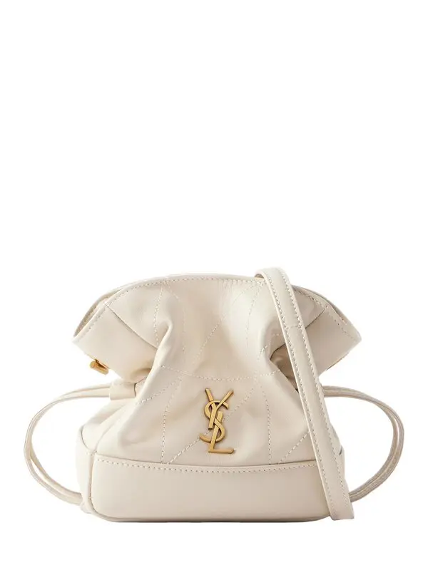 Saint Laurent Jamie Quilted Leather Bucket Bag - Cream